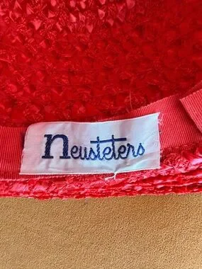 Neusteters | Accessories | Vintage Classic Red Straw Hat With Cream ...